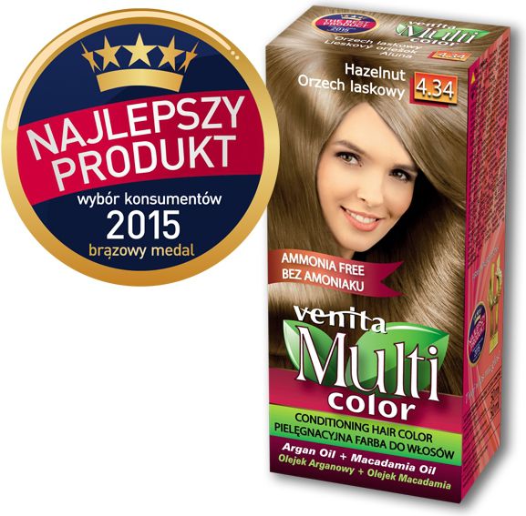 Ngjyre flokesh Venita Ammonia Free Multi Color 4.34 Hazelnut, pa ...